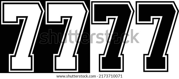 Jersey Number 77 Tshirt Design Stock Vector (Royalty Free) 2173710071 ...