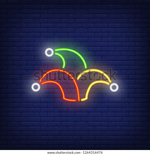 Jester Hat Neon Sign Circus Performance Stock Vector (Royalty Free ...