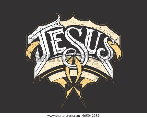 Jesus Banner Artwork Custom Lettering Christian Stock Vector (Royalty ...