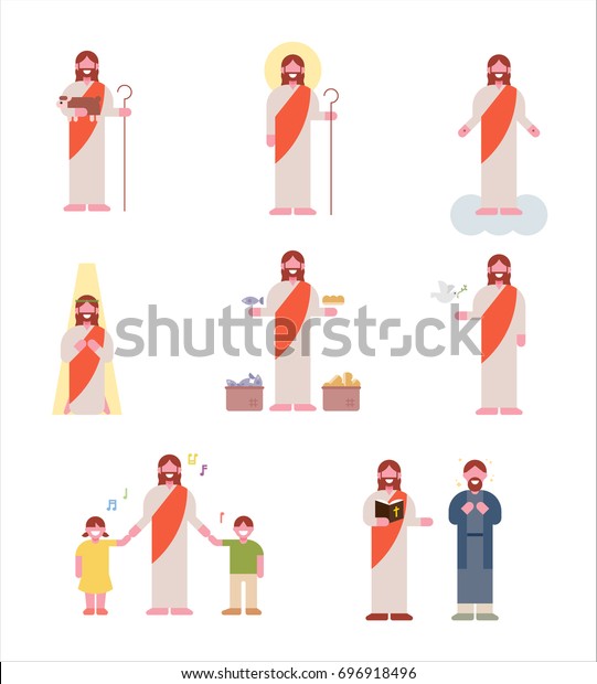 Jesus Character Story Vector Illustration Flat Stock Vector (Royalty ...