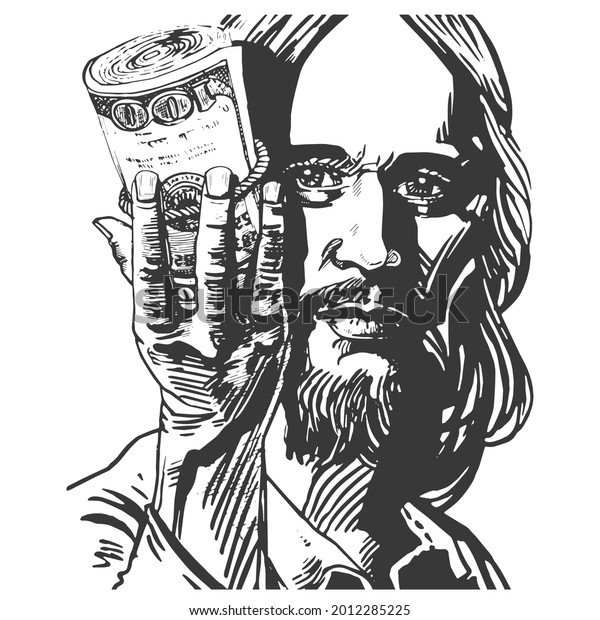 Jesus Christ Bundle Money His Hand Stock Vector (Royalty Free ...