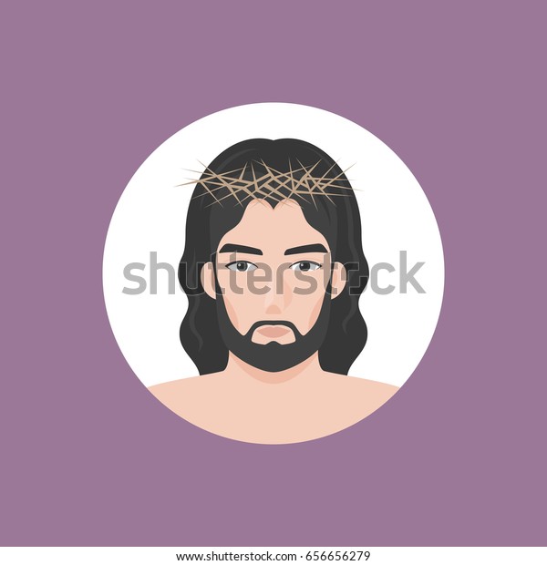 Jesus Christ Crown Thorns Flat Design Stock Vector (Royalty Free ...