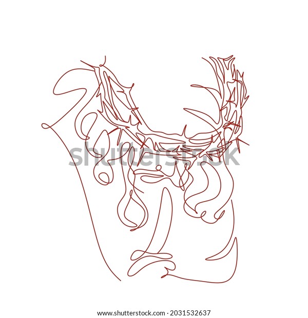 Jesus Christ Line Art Vector: стоковая векторная графика (без ...