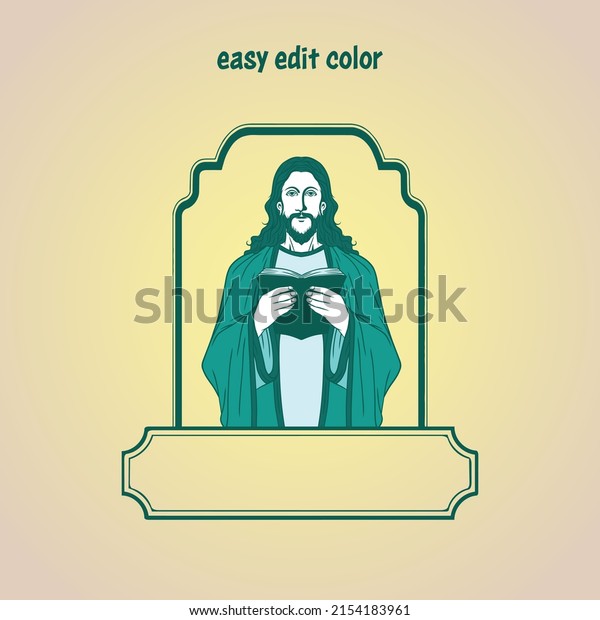 Jesus Christus Logo Charakter und einfache: Stock-Vektorgrafik ...