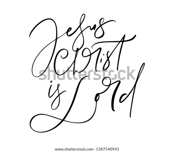 Jesus Christ Lord Hand Written Vector 스톡 벡터(로열티 프리) 1387540943 ...