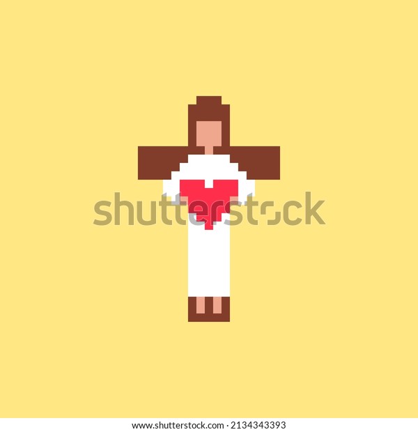 Jesus Christ Pixel Art Vector Illustration 库存矢量图（免版税）2134343393 ...