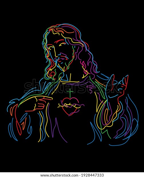 Jesus Christ Portrait Abstract Vector Illustration Stock Vector ...