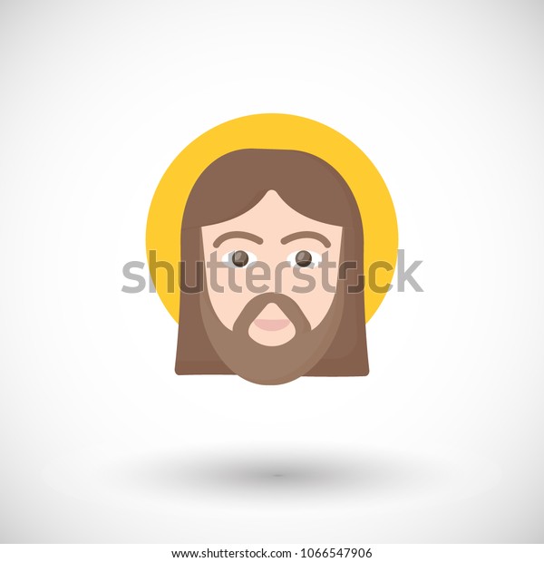 Jesus Christ Portrait Flat Vector Icon Stock Vector (Royalty Free ...