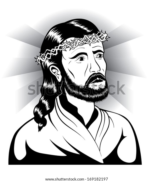 Jesus Christ Portrait Illustration Stock Vector (Royalty Free ...
