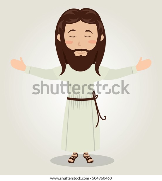 Jesus Christ Prayer Open Arms Design Stock-vektor (royaltyfri ...