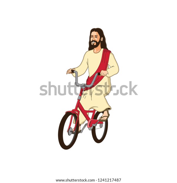 Jesus Christ Riding Cartoon Stock Vector (Royalty Free) 1241217487