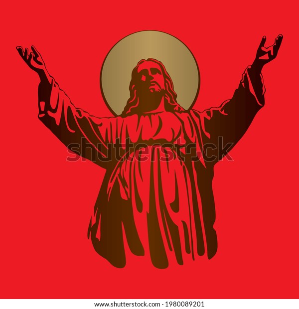 Jesus Christ Vector Illustration Messiah Symbol Stock Vector (Royalty ...