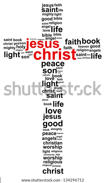 Stock vektor „Jesus Christ Word Cloud Concept“ (bez autorských poplatků ...