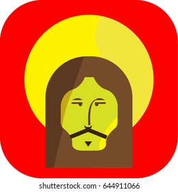 Jesus Icon Color Stock Vector (Royalty Free) 644911066