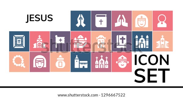 Jesus Icon Set 19 Filled Jesus Stock Vector (Royalty Free) 1296667522 ...