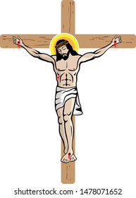 Jesus On Cross Vector Illustration Stock Vector (Royalty Free ...