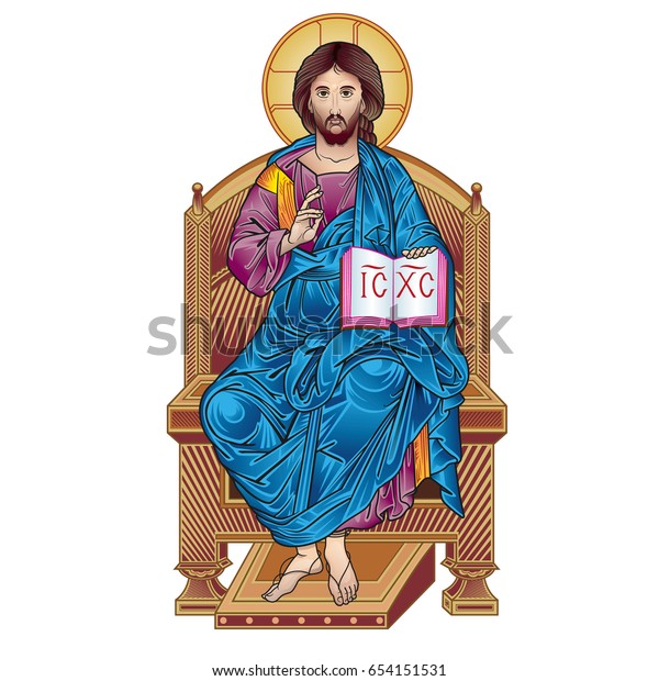 Jesus On Throne Color: เวกเตอร์สต็อก (ปลอดค่าลิขสิทธิ์) 654151531 ...