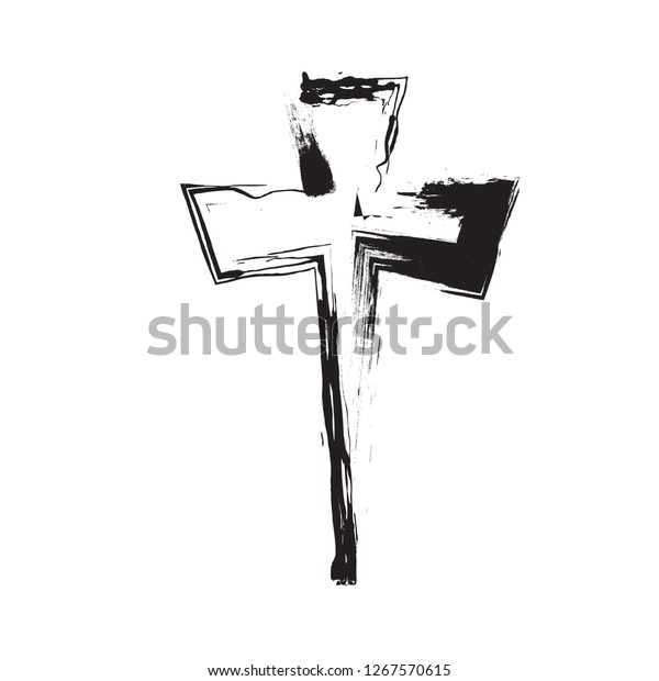 Jesus Symbol Cross Vector Design Grunge Stock Vector (Royalty Free ...