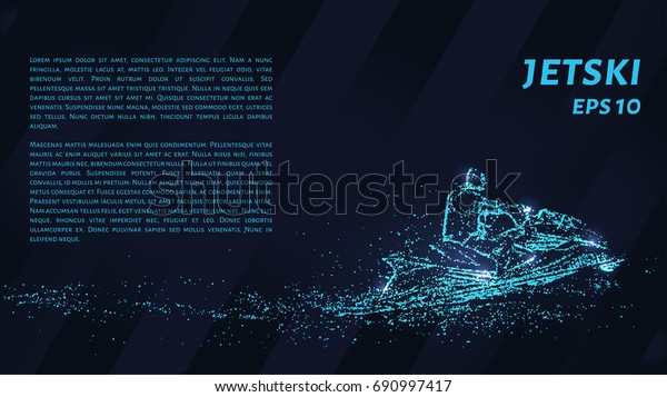 Jet Composed Pixels Particles Form Jetski Stock Vector (Royalty Free ...