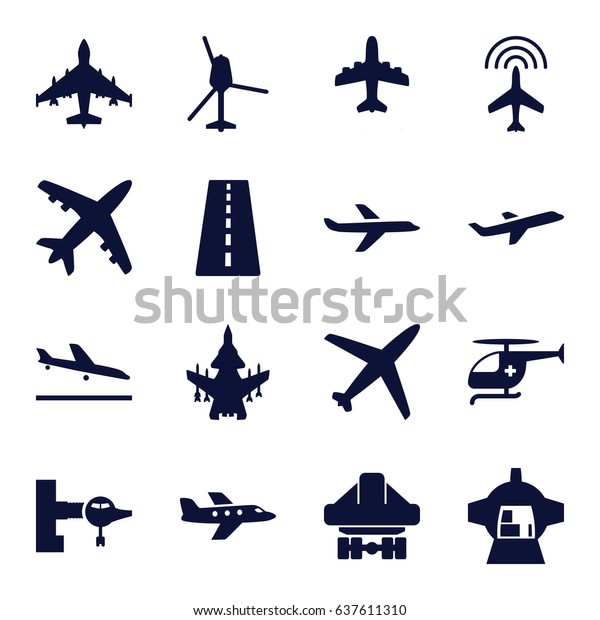 Jet Icons Set Set 16 Jet Stock Vector (Royalty Free) 637611310
