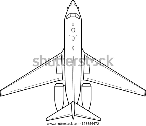 Jet Plane Line Art Stock Vector (Royalty Free) 123654472