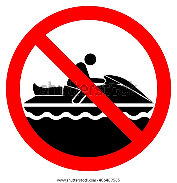 Jet Ski No Ride Icon Water Stock Vector (Royalty Free) 406489585