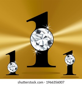 Jeweled Numbers Gemstone Styled Numbers Vector Stock Vector (Royalty ...