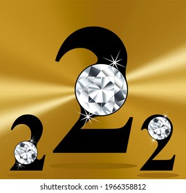 Jeweled Numbers Gemstone Styled Numbers Vector Stock Vector (Royalty ...