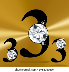 Jeweled Numbers Gemstone Styled Numbers Vector Stock Vector (Royalty ...