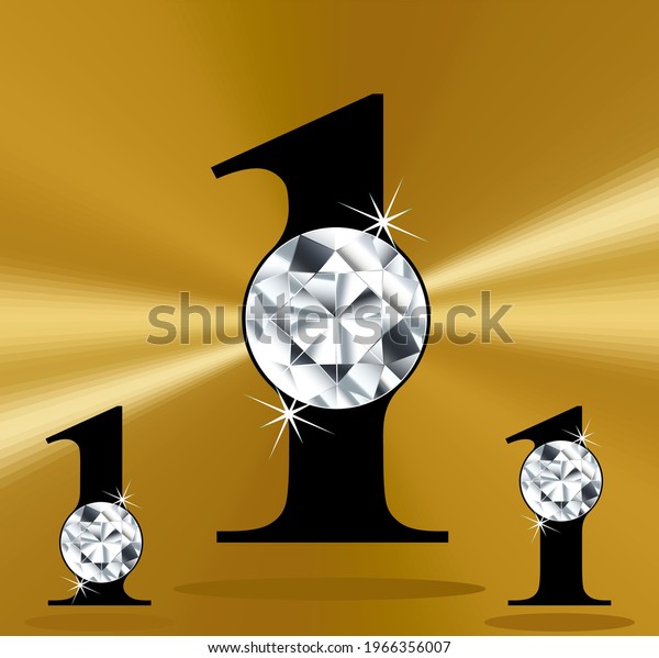 Jeweled Numbers Gemstone Styled Numbers Vector Stock Vector (Royalty ...