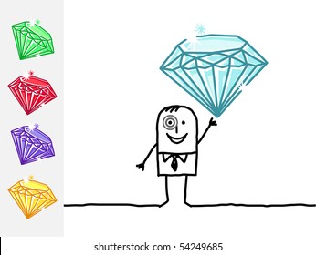 Stick Figure Withe Diamond Stock Vector (Royalty Free) 1019487925