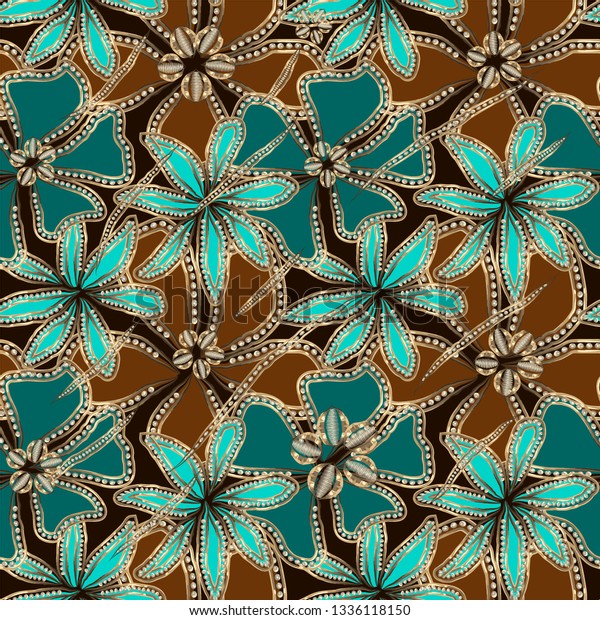 Jewelry Floral Vector Seamless Pattern Abstract: стоковая векторная ...