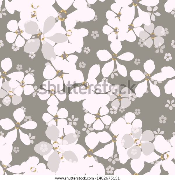 Jewelry Floral Vector Seamless Pattern Big: стоковая векторная графика ...
