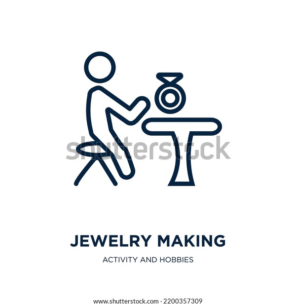 Jewelry Making Icon Activity Hobbies Collection Stock Vector (Royalty ...
