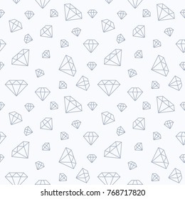 Jewelry Seamless Pattern Diamonds Line Illustration Stock Vector ...