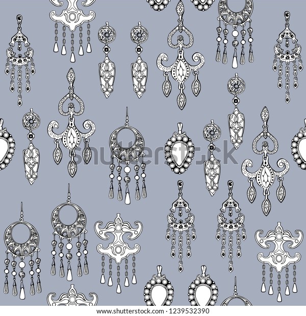 Jewelry Seamless Vector Pattern Stock Vector Royalty Free 1239532390