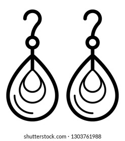 Jewelry Vector Dangle Earring Icon Stock Vector (Royalty Free ...