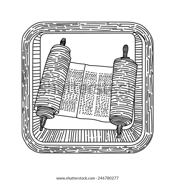 Jewish Tradition Sacred Torah Scroll Stock Vector (Royalty Free) 246780277