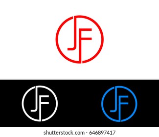 Jf Logo Letter Design Vector Red: immagine vettoriale stock (royalty ...
