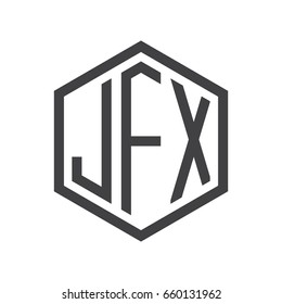 Jfx Threeletter Initials Hexagon Logo Black Stock Vector (Royalty Free ...
