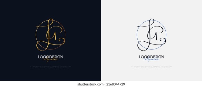Jg Initial Signature Logo Design Elegant Stock Vector (Royalty Free ...