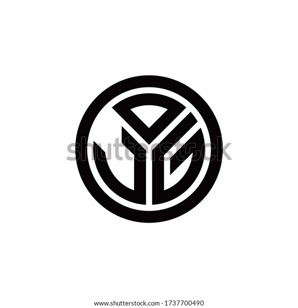 Jg Monogram Logo Circle Outline Design Stock Vector (Royalty Free ...