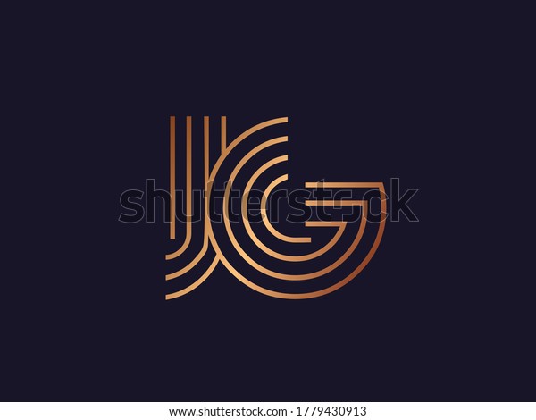 Jg Monogram Logothin Lines Typographic Icon Stock Vector (Royalty Free ...