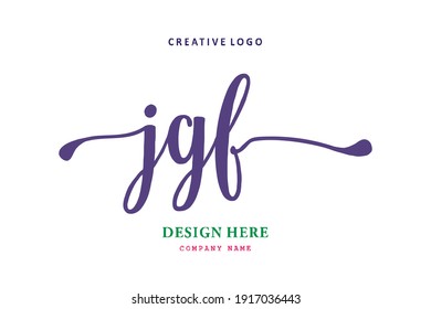 Jgf Lettering Logo Simple Easy Understand Stock Vector (Royalty Free ...