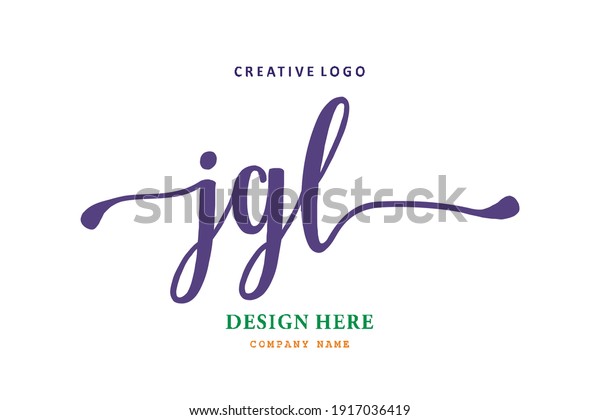 Jgl Lettering Logo Simple Easy Understand Stock Vector (Royalty Free ...
