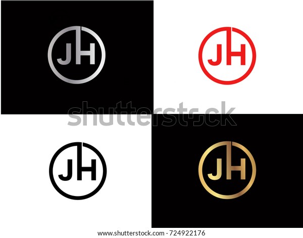 Jh Text Gold Black Silver Modern Stock Vector (Royalty Free) 724922176 ...