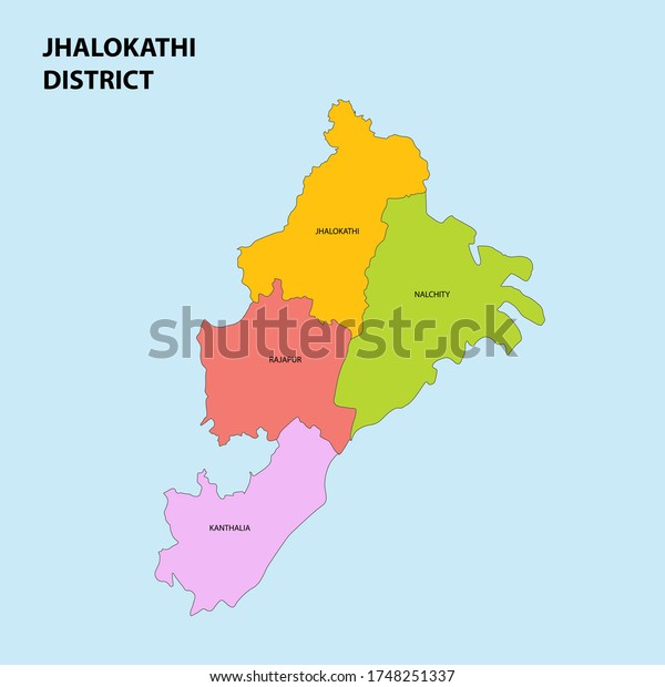 Jhalokathi District Map Bangladesh Stock Vector (Royalty Free ...