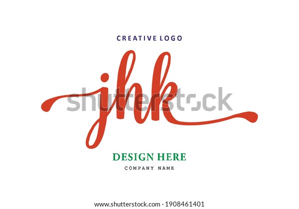 Jhk Lettering Logo Simple Easy Understand Stock Vector (Royalty Free ...