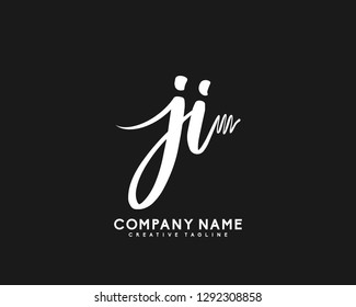 Ji Initial Handwriting Logo Template Vector Stock Vector (Royalty Free ...