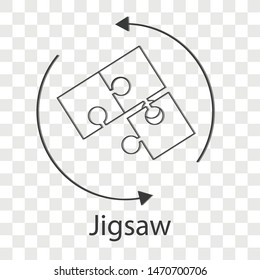 Jigsaw Icon On Transparency Background Vector Stock Vector (Royalty ...